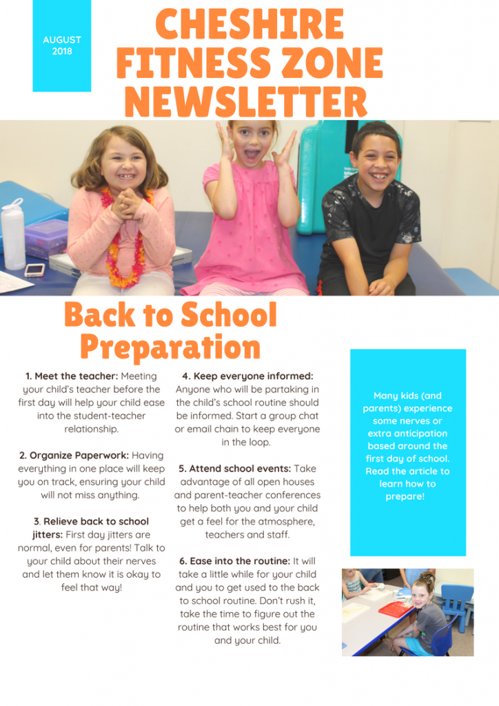 August Newsletter: Back to School Preparation - Cheshire Fitness Zone